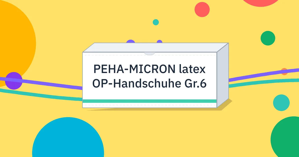 Symbolbild: Packung mit der Aufschrift PEHA-MICRON latex OP-Handschuhe Gr.6 (PZN 10387098) – Verfügbarkeit und Bezug in Apotheken in Frankfurt am Main