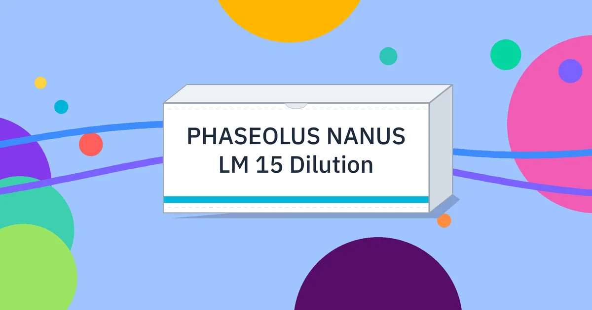 Symbolbild: Packung mit der Aufschrift PHASEOLUS NANUS LM 15 Dilution (PZN 13636998) – Verfügbarkeit und Bezug in Apotheken in Frankfurt am Main