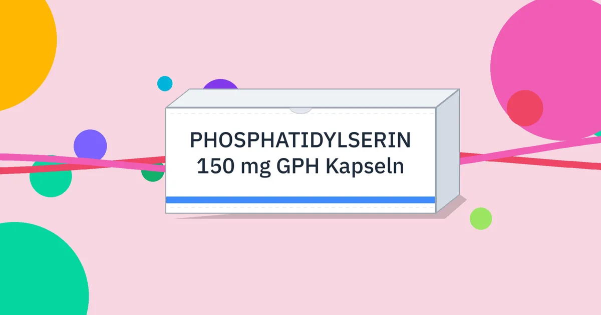 Symbolbild: Packung mit der Aufschrift PHOSPHATIDYLSERIN 150 mg GPH Kapseln (PZN 09323443) – Verfügbarkeit und Bezug in Apotheken in Frankfurt am Main