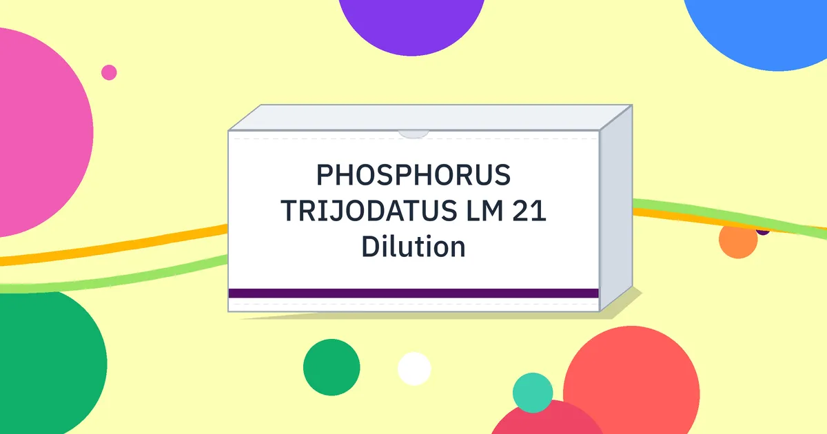 Symbolbild: Packung mit der Aufschrift PHOSPHORUS TRIJODATUS LM 21 Dilution (PZN 13034963) – Verfügbarkeit und Bezug in Apotheken in Frankfurt am Main