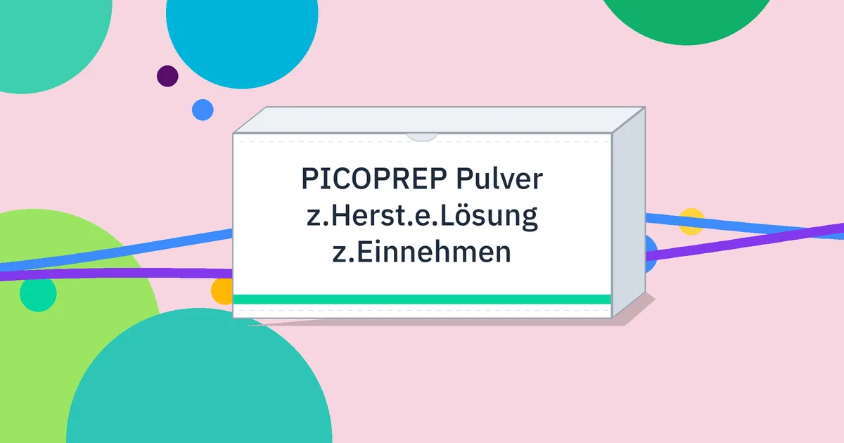 Symbolbild: Packung mit der Aufschrift PICOPREP Pulver z.Herst.e.Lösung z.Einnehmen (PZN 06116809) – Verfügbarkeit und Bezug in Apotheken in Frankfurt am Main