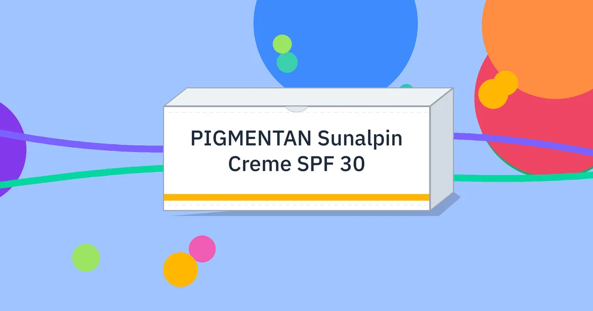 Symbolbild: Packung mit der Aufschrift PIGMENTAN Sunalpin Creme SPF 30 (PZN 05140668) – Verfügbarkeit und Bezug in Apotheken in Frankfurt am Main