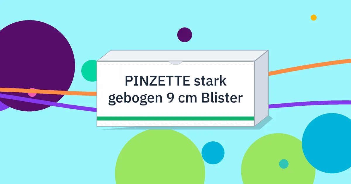 Symbolbild: Packung mit der Aufschrift PINZETTE stark gebogen 9 cm Blister (PZN 10350422) – Verfügbarkeit und Bezug in Apotheken in Frankfurt am Main