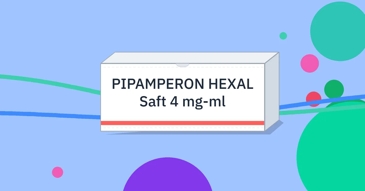 Symbolbild: Packung mit der Aufschrift PIPAMPERON HEXAL Saft 4 mg-ml (PZN 00066111) – Verfügbarkeit und Bezug in Apotheken in Frankfurt am Main