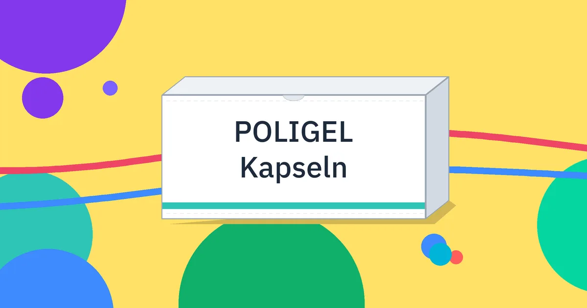Symbolbild: Packung mit der Aufschrift POLIGEL Kapseln (PZN 16634362) – Verfügbarkeit und Bezug in Apotheken in Frankfurt am Main