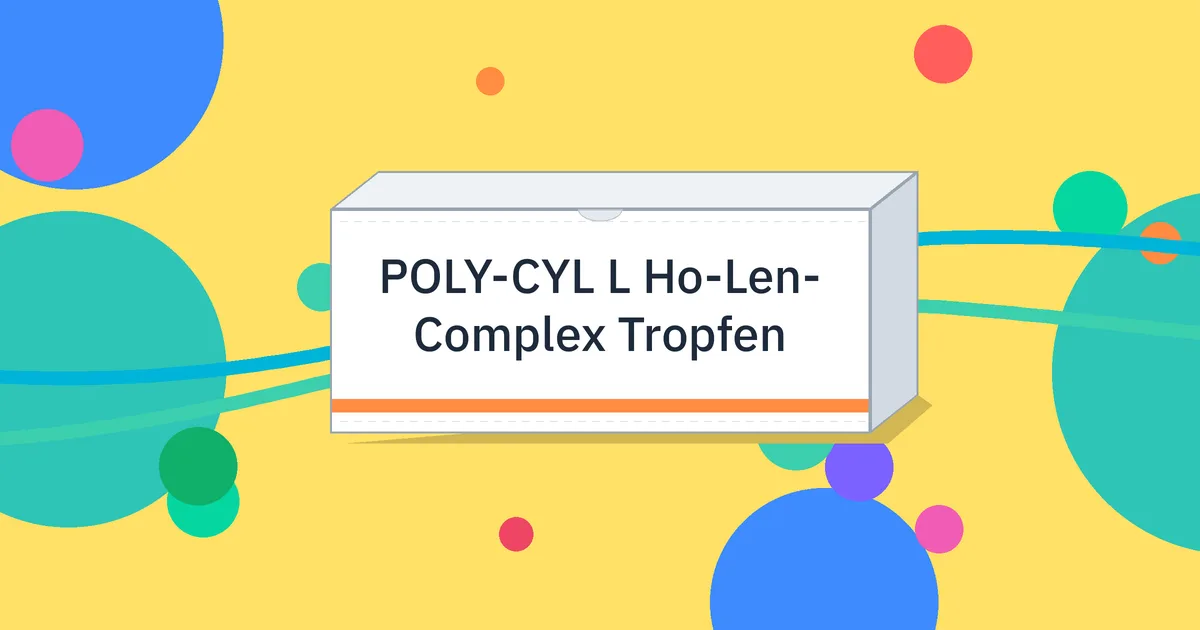 Symbolbild: Packung mit der Aufschrift POLY-CYL L Ho-Len-Complex Tropfen (PZN 07183989) – Verfügbarkeit und Bezug in Apotheken in Frankfurt am Main