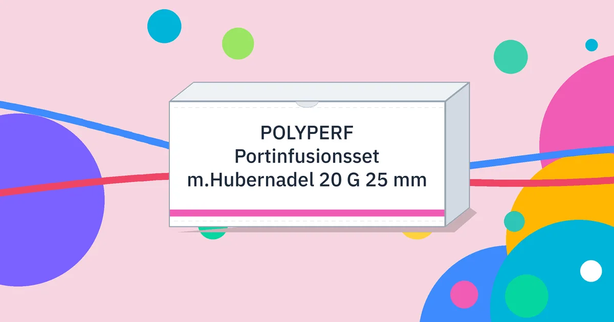 Symbolbild: Packung mit der Aufschrift POLYPERF Portinfusionsset m.Hubernadel 20 G 25 mm (PZN 17527912) – Verfügbarkeit und Bezug in Apotheken in Frankfurt am Main