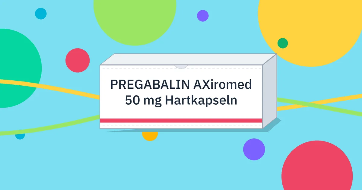 Symbolbild: Packung mit der Aufschrift PREGABALIN AXiromed 50 mg Hartkapseln (PZN 18488433) – Verfügbarkeit und Bezug in Apotheken in Frankfurt am Main