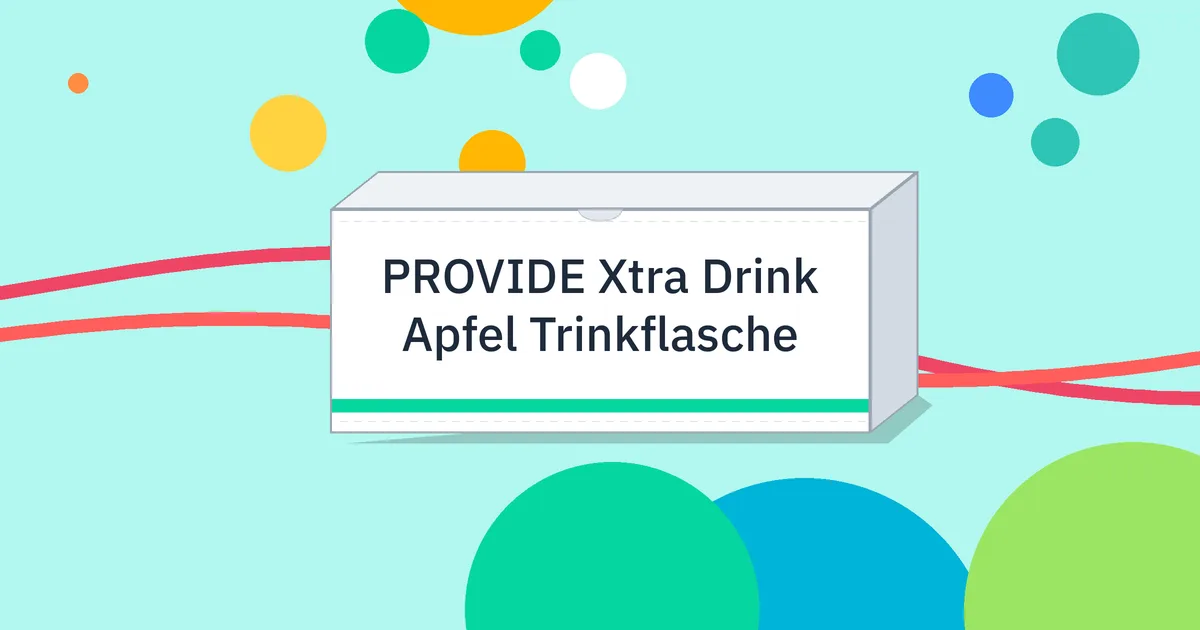 Symbolbild: Packung mit der Aufschrift PROVIDE Xtra Drink Apfel Trinkflasche (PZN 06411891) – Verfügbarkeit und Bezug in Apotheken in Frankfurt am Main