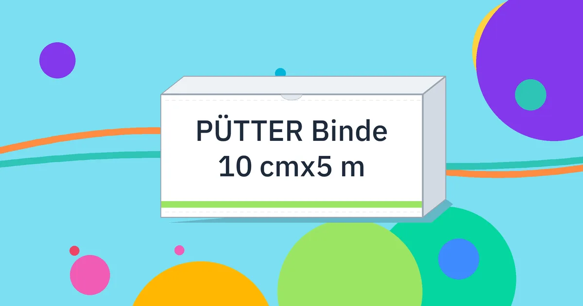 Symbolbild: Packung mit der Aufschrift PÜTTER Binde 10 cmx5 m (PZN 16205365) – Verfügbarkeit und Bezug in Apotheken in Frankfurt am Main