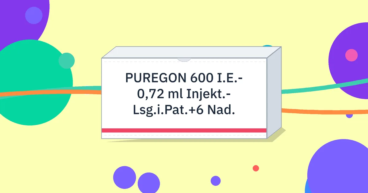 Symbolbild: Packung mit der Aufschrift PUREGON 600 I.E.-0,72 ml Injekt.-Lsg.i.Pat.+6 Nad. (PZN 01810617) – Verfügbarkeit und Bezug in Apotheken in Frankfurt am Main