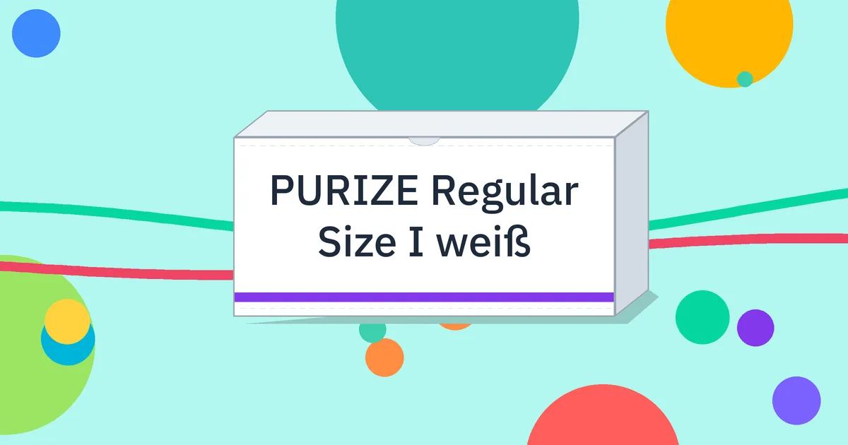 Symbolbild: Packung mit der Aufschrift PURIZE Regular Size I weiß (PZN 20294506) – Verfügbarkeit und Bezug in Apotheken in Frankfurt am Main