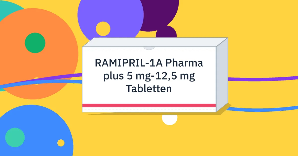 Symbolbild: Packung mit der Aufschrift RAMIPRIL-1A Pharma plus 5 mg-12,5 mg Tabletten (PZN 06835125) – Verfügbarkeit und Bezug in Apotheken in Frankfurt am Main