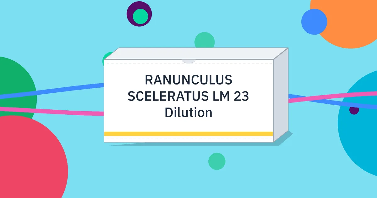 Symbolbild: Packung mit der Aufschrift RANUNCULUS SCELERATUS LM 23 Dilution (PZN 13676294) – Verfügbarkeit und Bezug in Apotheken in Frankfurt am Main