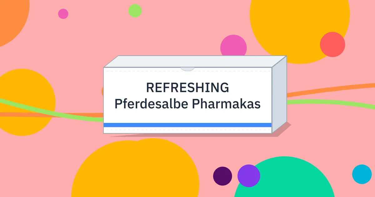 Symbolbild: Packung mit der Aufschrift REFRESHING Pferdesalbe Pharmakas (PZN 18371613) – Verfügbarkeit und Bezug in Apotheken in Frankfurt am Main