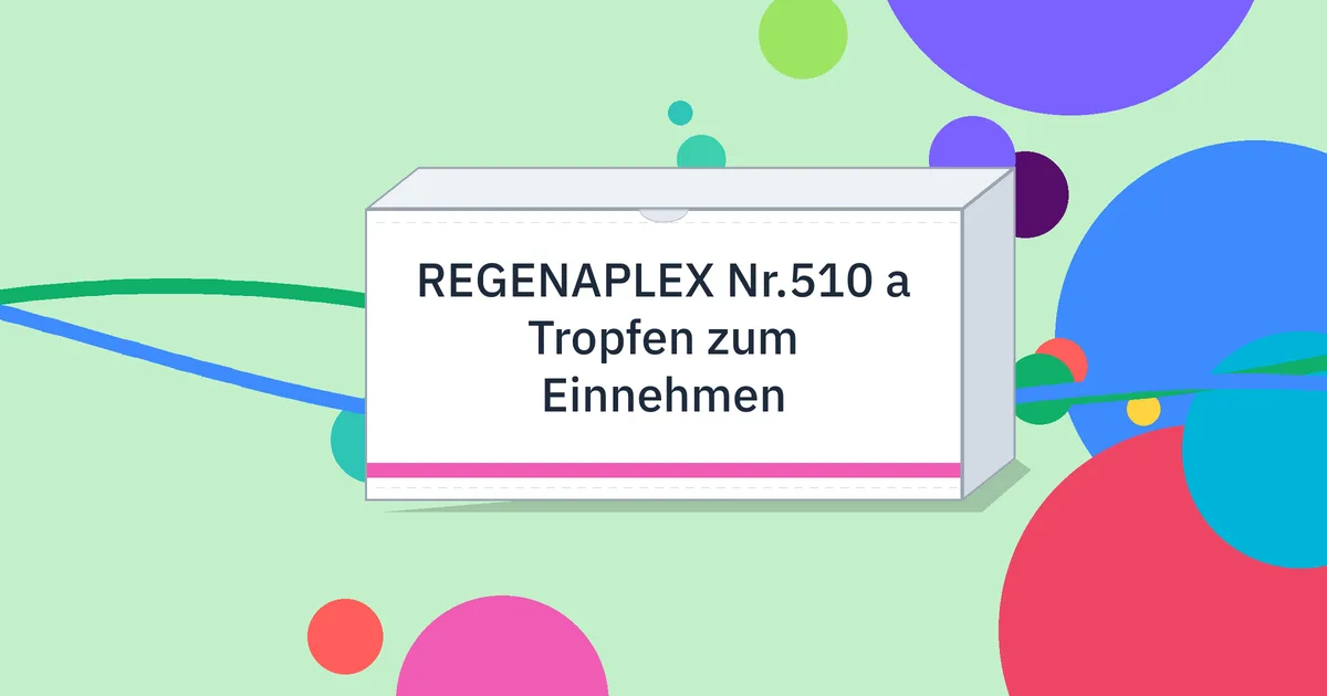 Symbolbild: Packung mit der Aufschrift REGENAPLEX Nr.510 a Tropfen zum Einnehmen (PZN 02643914) – Verfügbarkeit und Bezug in Apotheken in Frankfurt am Main