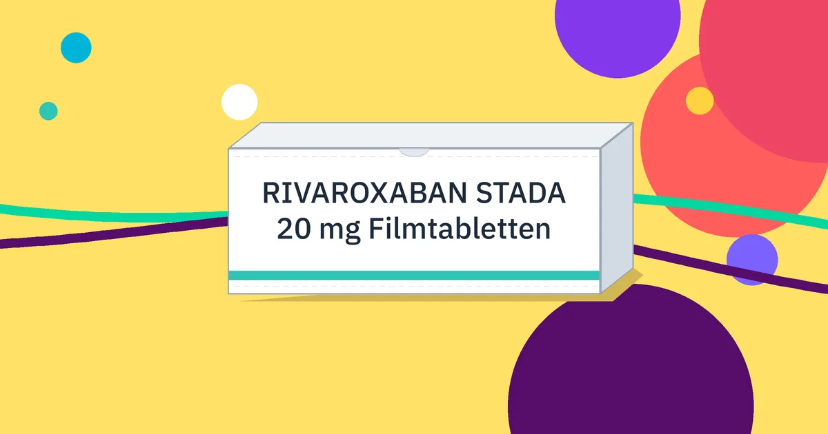 Symbolbild: Packung mit der Aufschrift RIVAROXABAN STADA 20 mg Filmtabletten (PZN 18358860) – Verfügbarkeit und Bezug in Apotheken in Frankfurt am Main