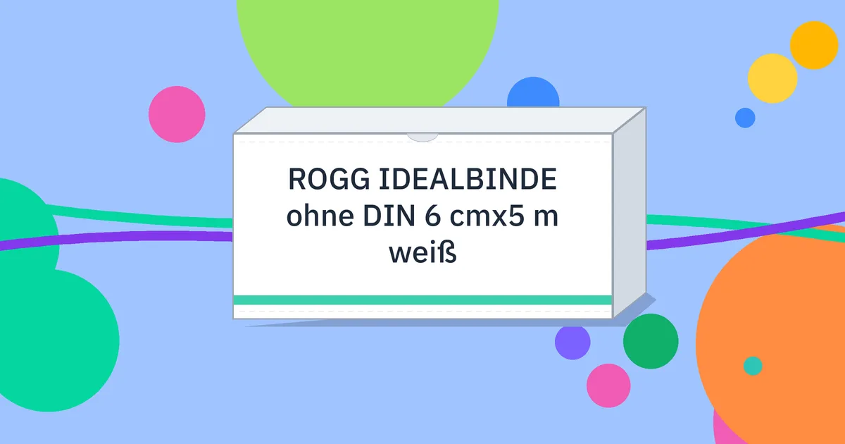 Symbolbild: Packung mit der Aufschrift ROGG IDEALBINDE ohne DIN 6 cmx5 m weiß (PZN 04997852) – Verfügbarkeit und Bezug in Apotheken in Frankfurt am Main