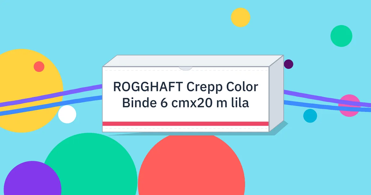 Symbolbild: Packung mit der Aufschrift ROGGHAFT Crepp Color Binde 6 cmx20 m lila (PZN 08419454) – Verfügbarkeit und Bezug in Apotheken in Frankfurt am Main