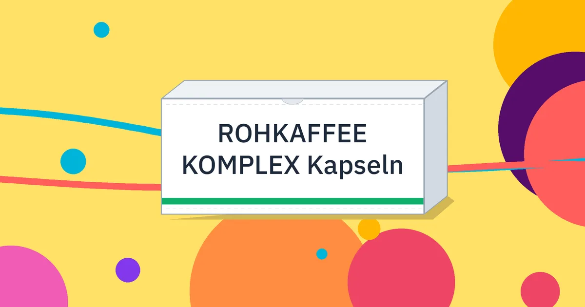 Symbolbild: Packung mit der Aufschrift ROHKAFFEE KOMPLEX Kapseln (PZN 19642511) – Verfügbarkeit und Bezug in Apotheken in Frankfurt am Main