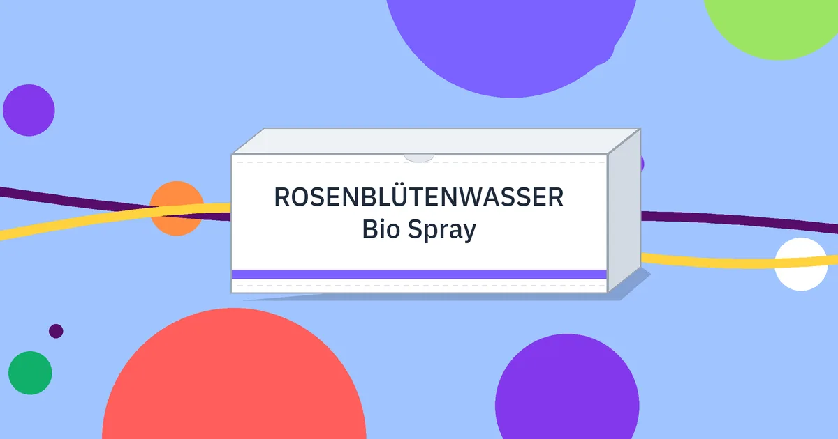 Symbolbild: Packung mit der Aufschrift ROSENBLÜTENWASSER Bio Spray (PZN 18191897) – Verfügbarkeit und Bezug in Apotheken in Frankfurt am Main