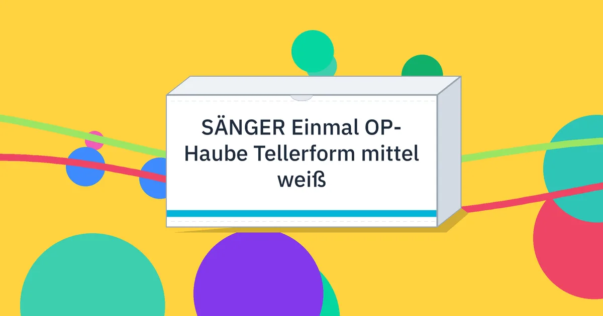 Symbolbild: Packung mit der Aufschrift SÄNGER Einmal OP-Haube Tellerform mittel weiß (PZN 01306847) – Verfügbarkeit und Bezug in Apotheken in Frankfurt am Main