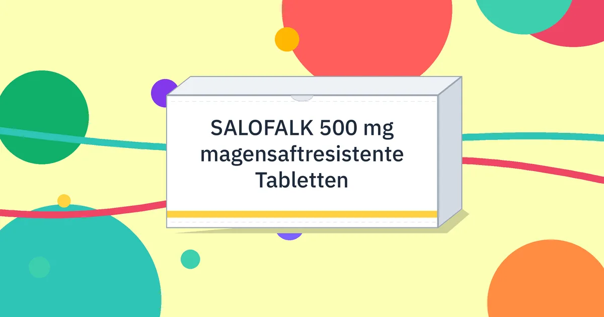 Symbolbild: Packung mit der Aufschrift SALOFALK 500 mg magensaftresistente Tabletten (PZN 03549287) – Verfügbarkeit und Bezug in Apotheken in Frankfurt am Main