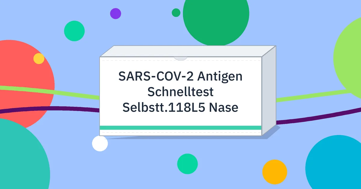 Symbolbild: Packung mit der Aufschrift SARS-COV-2 Antigen Schnelltest Selbstt.118L5 Nase (PZN 17522470) – Verfügbarkeit und Bezug in Apotheken in Frankfurt am Main