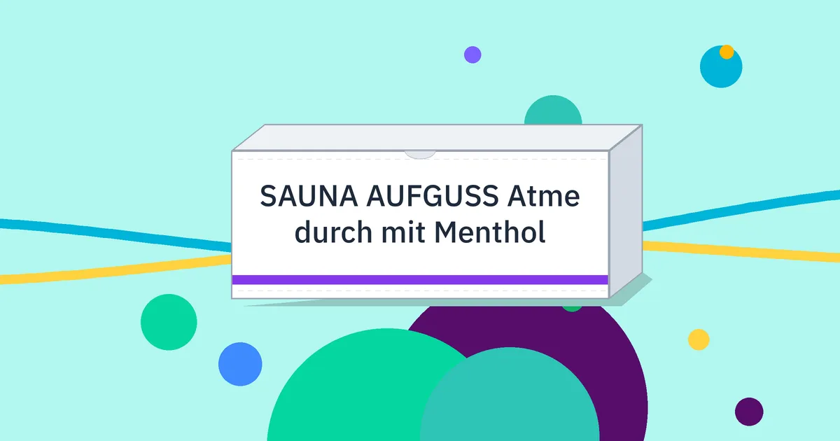Symbolbild: Packung mit der Aufschrift SAUNA AUFGUSS Atme durch mit Menthol (PZN 20164382) – Verfügbarkeit und Bezug in Apotheken in Frankfurt am Main