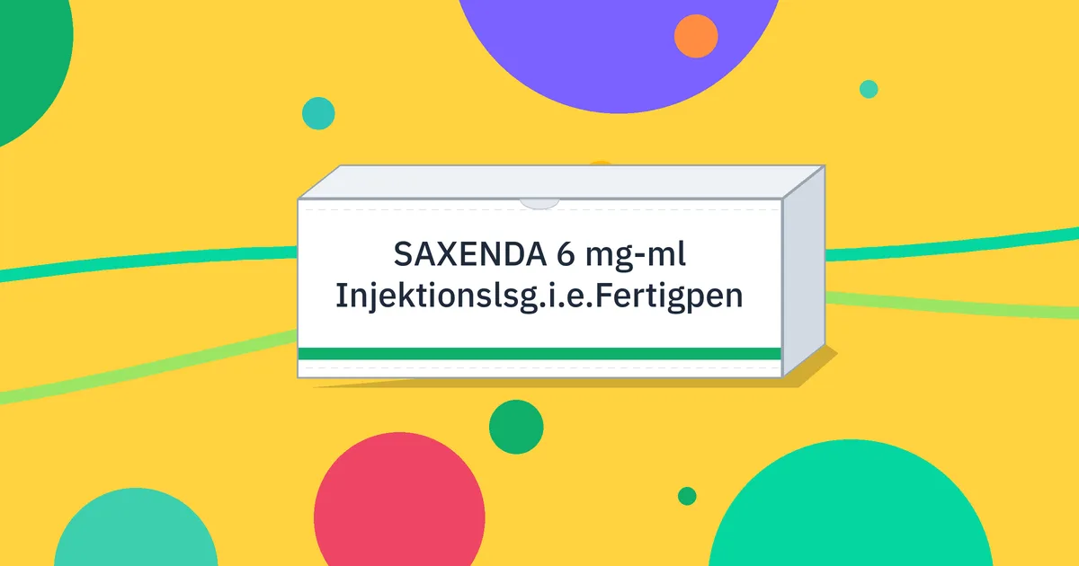 Symbolbild: Packung mit der Aufschrift SAXENDA 6 mg-ml Injektionslsg.i.e.Fertigpen (PZN 19647299) – Verfügbarkeit und Bezug in Apotheken in Frankfurt am Main