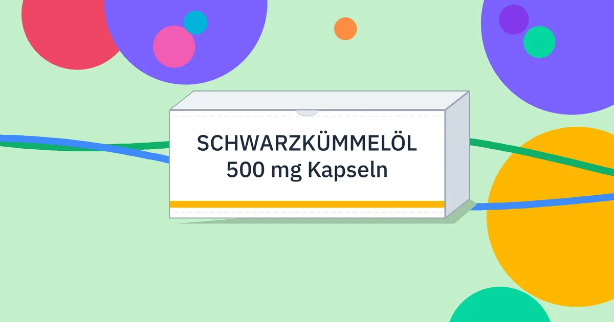 Symbolbild: Packung mit der Aufschrift SCHWARZKÜMMELÖL 500 mg Kapseln (PZN 16530220) – Verfügbarkeit und Bezug in Apotheken in Frankfurt am Main