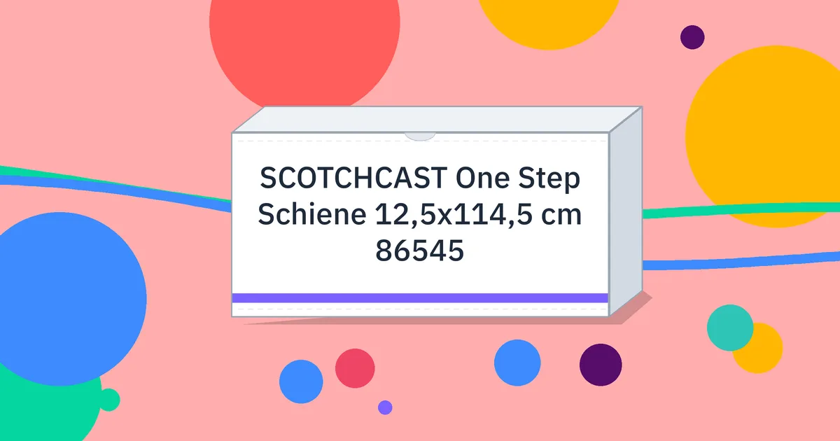 Symbolbild: Packung mit der Aufschrift SCOTCHCAST One Step Schiene 12,5x114,5 cm 86545 (PZN 02698393) – Verfügbarkeit und Bezug in Apotheken in Frankfurt am Main