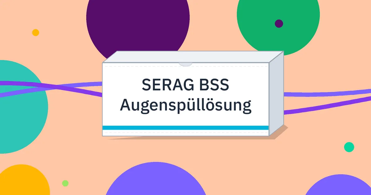 Symbolbild: Packung mit der Aufschrift SERAG BSS Augenspüllösung (PZN 09727270) – Verfügbarkeit und Bezug in Apotheken in Frankfurt am Main