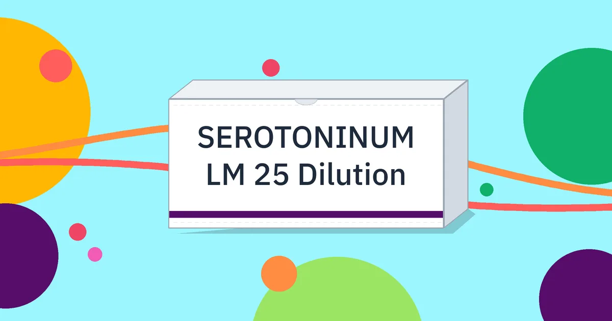 Symbolbild: Packung mit der Aufschrift SEROTONINUM LM 25 Dilution (PZN 13188956) – Verfügbarkeit und Bezug in Apotheken in Frankfurt am Main