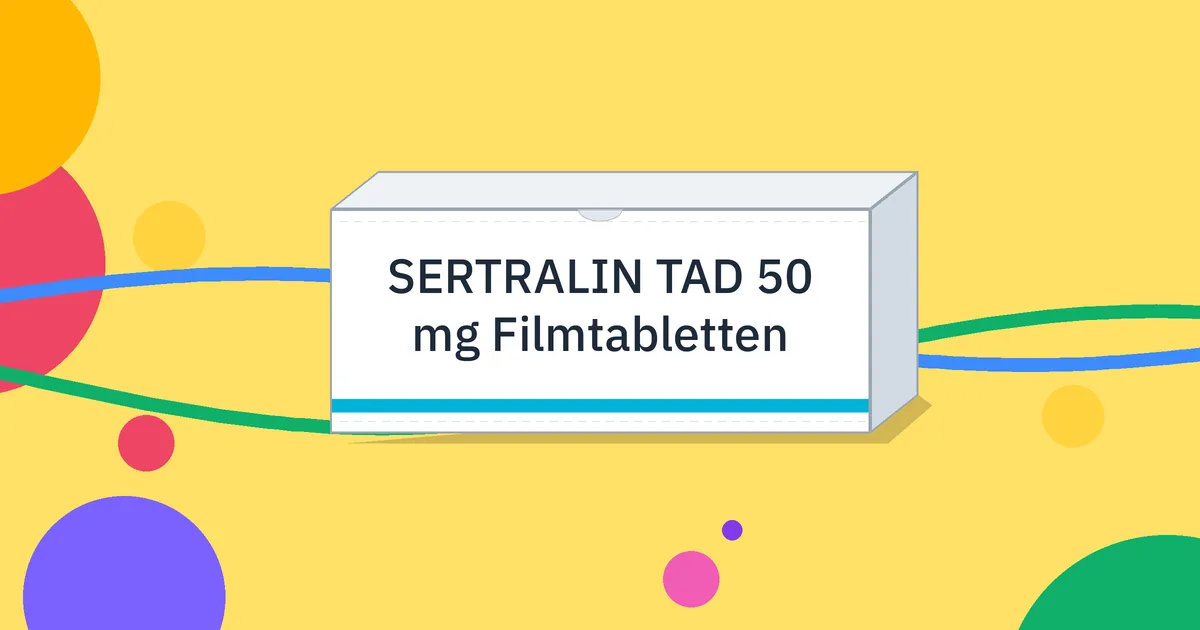 Symbolbild: Packung mit der Aufschrift SERTRALIN TAD 50 mg Filmtabletten (PZN 16804143) – Verfügbarkeit und Bezug in Apotheken in Frankfurt am Main