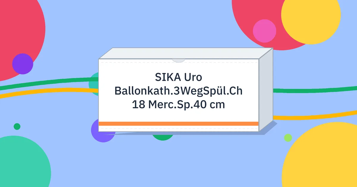 Symbolbild: Packung mit der Aufschrift SIKA Uro Ballonkath.3WegSpül.Ch 18 Merc.Sp.40 cm (PZN 03407529) – Verfügbarkeit und Bezug in Apotheken in Frankfurt am Main