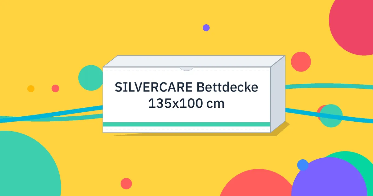Symbolbild: Packung mit der Aufschrift SILVERCARE Bettdecke 135x100 cm (PZN 06718454) – Verfügbarkeit und Bezug in Apotheken in Frankfurt am Main