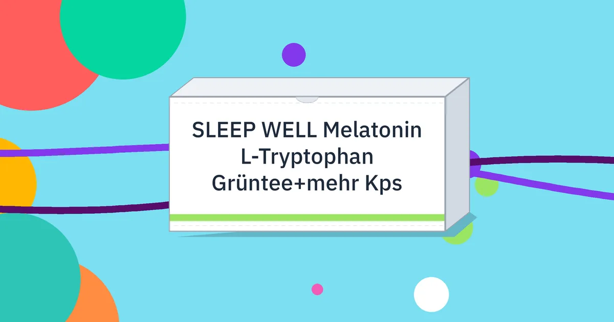 Symbolbild: Packung mit der Aufschrift SLEEP WELL Melatonin L-Tryptophan Grüntee+mehr Kps (PZN 19506587) – Verfügbarkeit und Bezug in Apotheken in Frankfurt am Main