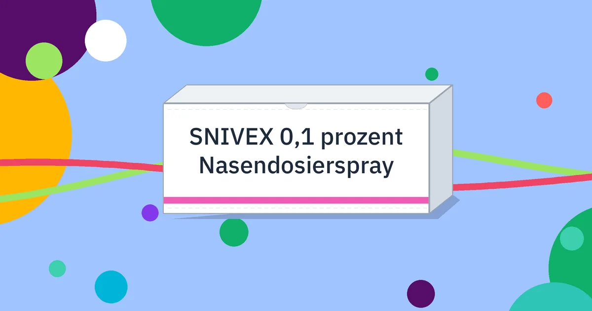 Symbolbild: Packung mit der Aufschrift SNIVEX 0,1 prozent Nasendosierspray (PZN 06135072) – Verfügbarkeit und Bezug in Apotheken in Frankfurt am Main