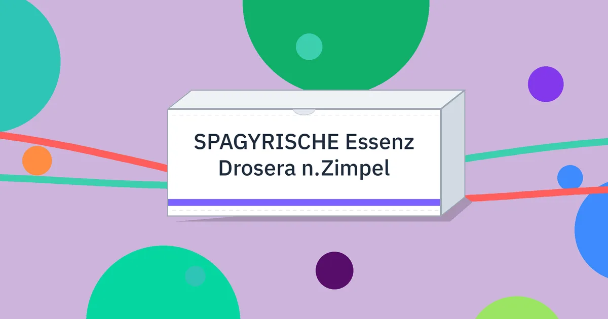 Symbolbild: Packung mit der Aufschrift SPAGYRISCHE Essenz Drosera n.Zimpel (PZN 09532419) – Verfügbarkeit und Bezug in Apotheken in Frankfurt am Main