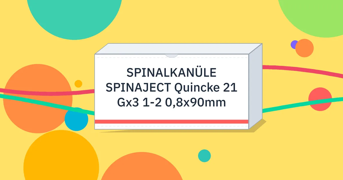 Symbolbild: Packung mit der Aufschrift SPINALKANÜLE SPINAJECT Quincke 21 Gx3 1-2 0,8x90mm (PZN 18862920) – Verfügbarkeit und Bezug in Apotheken in Frankfurt am Main