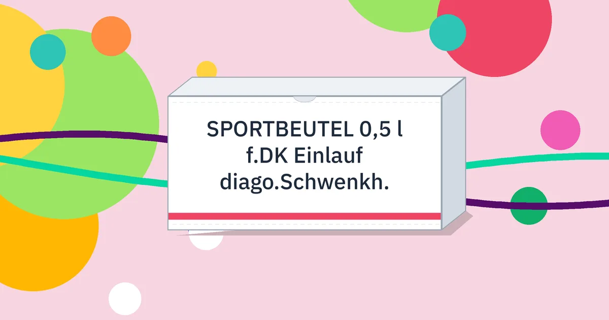 Symbolbild: Packung mit der Aufschrift SPORTBEUTEL 0,5 l f.DK Einlauf diago.Schwenkh. (PZN 06097420) – Verfügbarkeit und Bezug in Apotheken in Frankfurt am Main