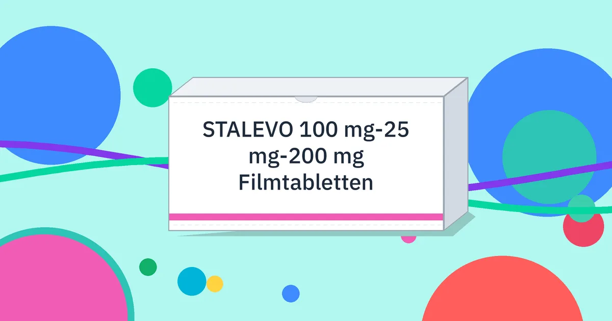 Symbolbild: Packung mit der Aufschrift STALEVO 100 mg-25 mg-200 mg Filmtabletten (PZN 01433126) – Verfügbarkeit und Bezug in Apotheken in Frankfurt am Main