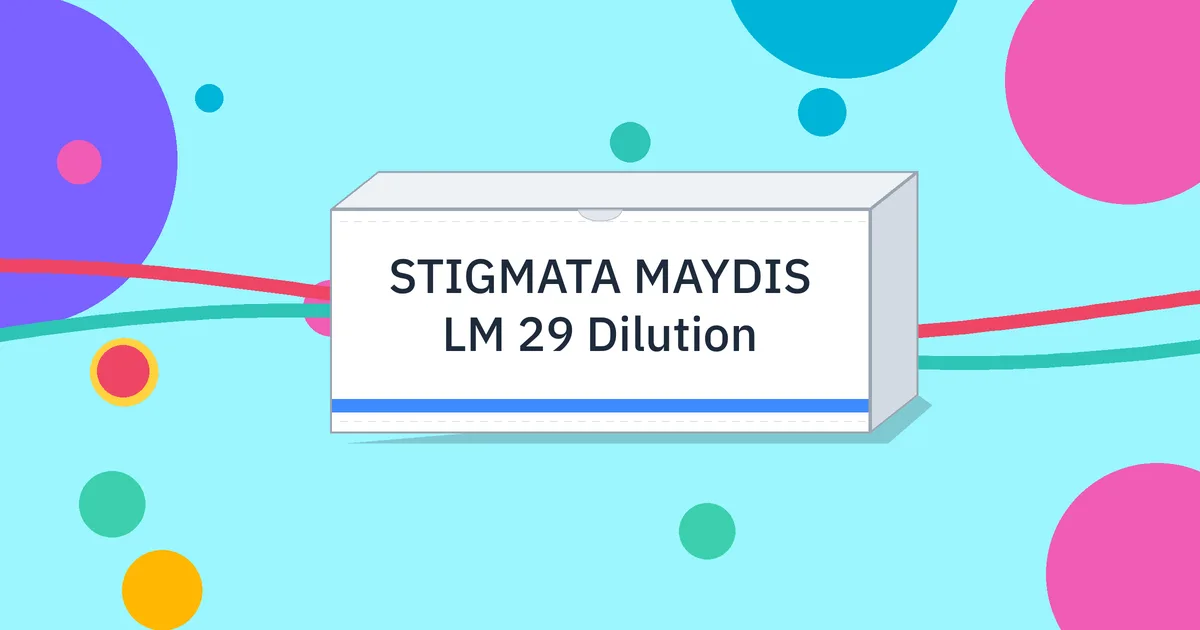 Symbolbild: Packung mit der Aufschrift STIGMATA MAYDIS LM 29 Dilution (PZN 13201119) – Verfügbarkeit und Bezug in Apotheken in Frankfurt am Main