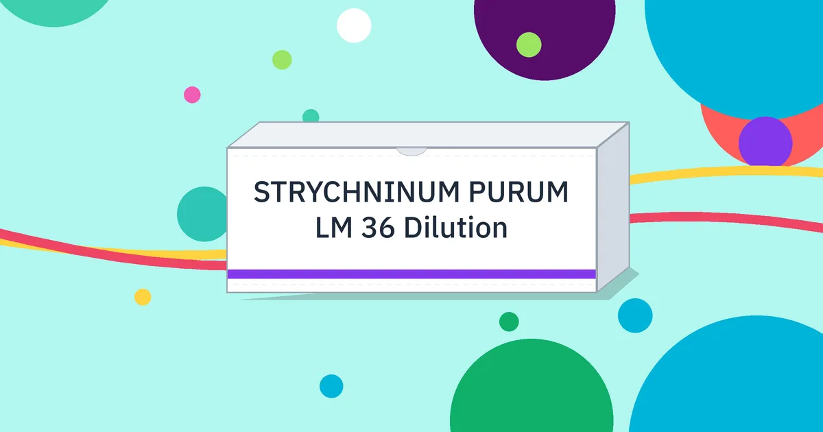 Symbolbild: Packung mit der Aufschrift STRYCHNINUM PURUM LM 36 Dilution (PZN 13207889) – Verfügbarkeit und Bezug in Apotheken in Frankfurt am Main