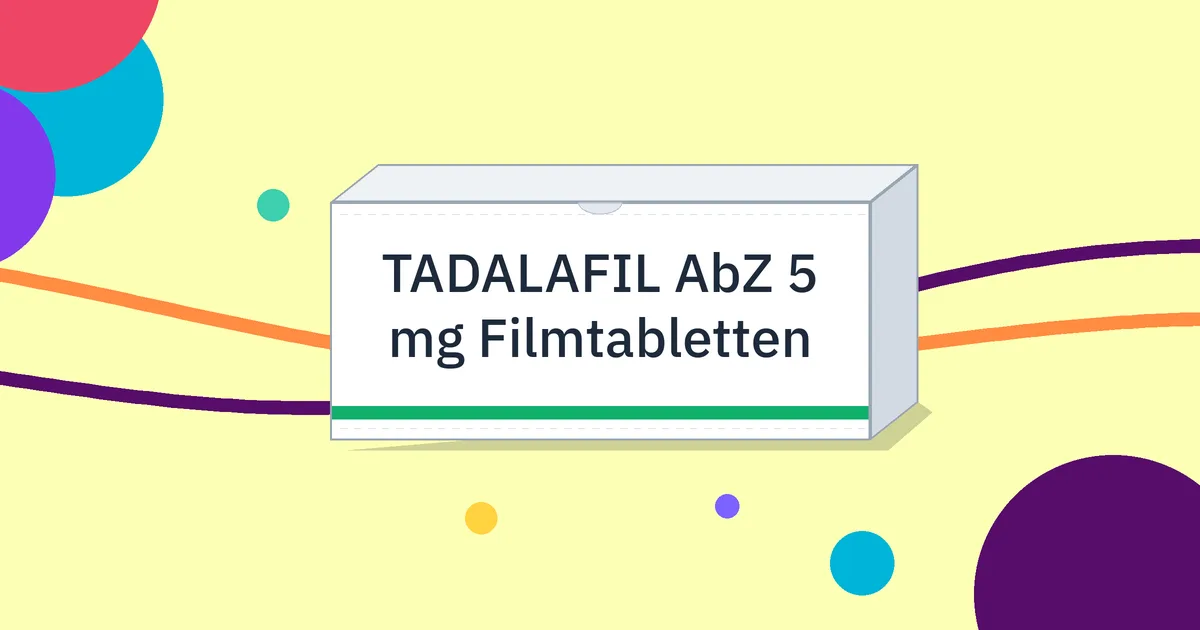 Symbolbild: Packung mit der Aufschrift TADALAFIL AbZ 5 mg Filmtabletten (PZN 13168787) – Verfügbarkeit und Bezug in Apotheken in Frankfurt am Main