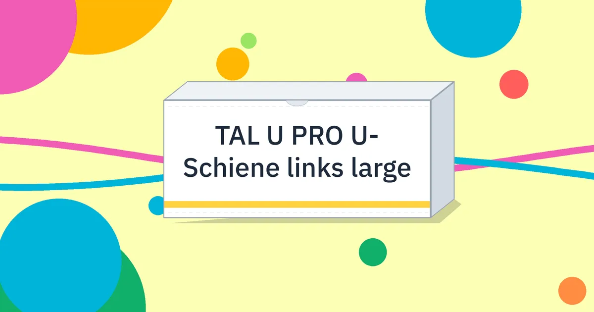 Symbolbild: Packung mit der Aufschrift TAL U PRO U-Schiene links large (PZN 02511644) – Verfügbarkeit und Bezug in Apotheken in Frankfurt am Main