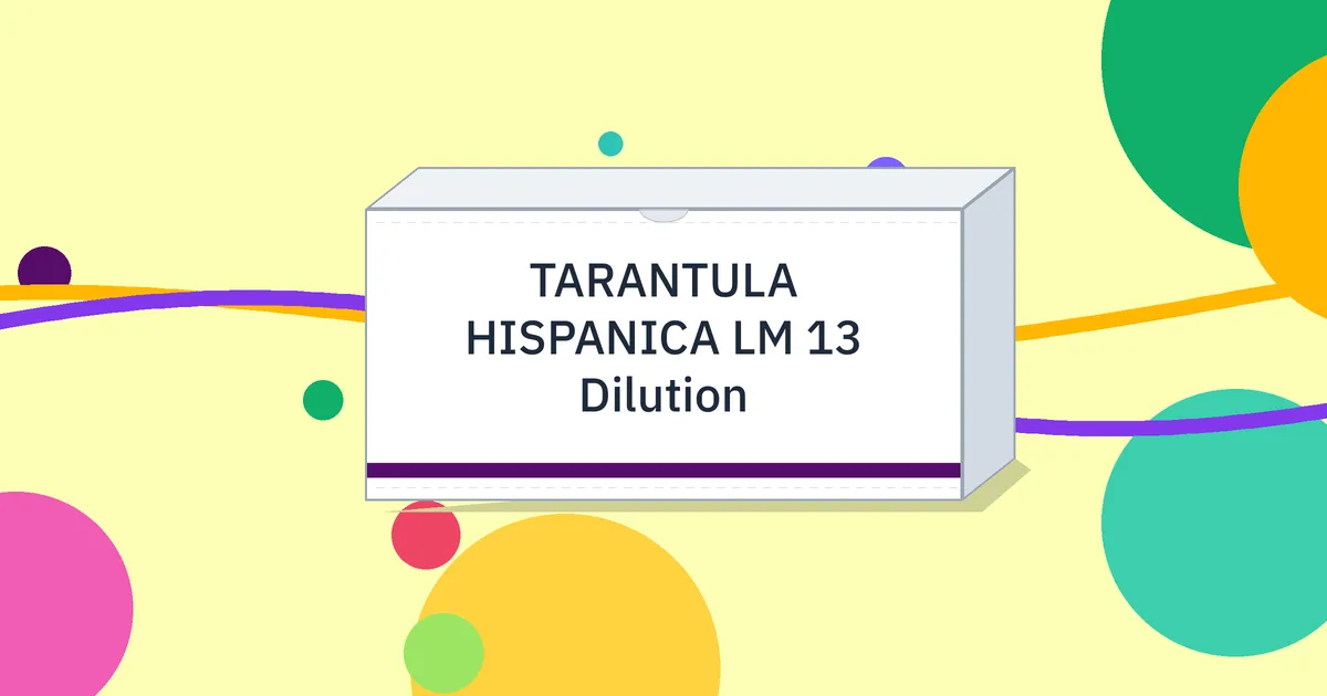 Symbolbild: Packung mit der Aufschrift TARANTULA HISPANICA LM 13 Dilution (PZN 13213921) – Verfügbarkeit und Bezug in Apotheken in Frankfurt am Main