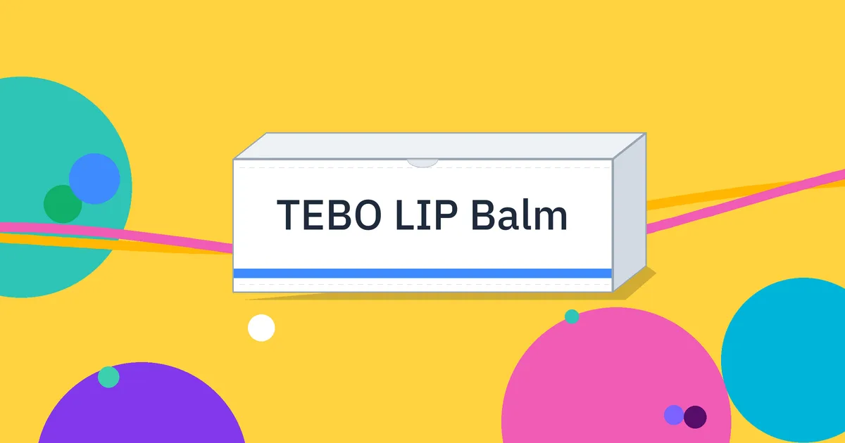 Symbolbild: Packung mit der Aufschrift TEBO LIP Balm (PZN 11071380) – Verfügbarkeit und Bezug in Apotheken in Frankfurt am Main