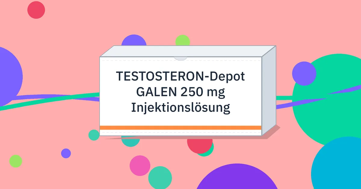 Symbolbild: Packung mit der Aufschrift TESTOSTERON-Depot GALEN 250 mg Injektionslösung (PZN 03649333) – Verfügbarkeit und Bezug in Apotheken in Frankfurt am Main
